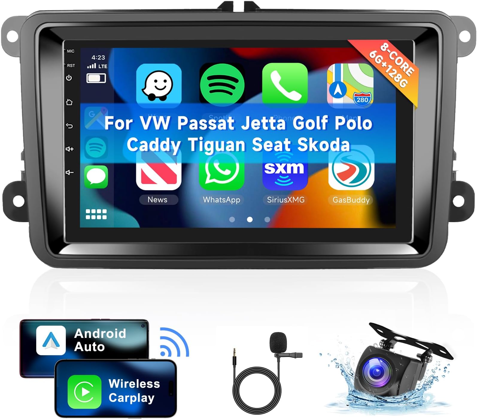 Amazon.com: 8 Core 6G+128G Android 13 Car Radio for VW Passat Jetta ...