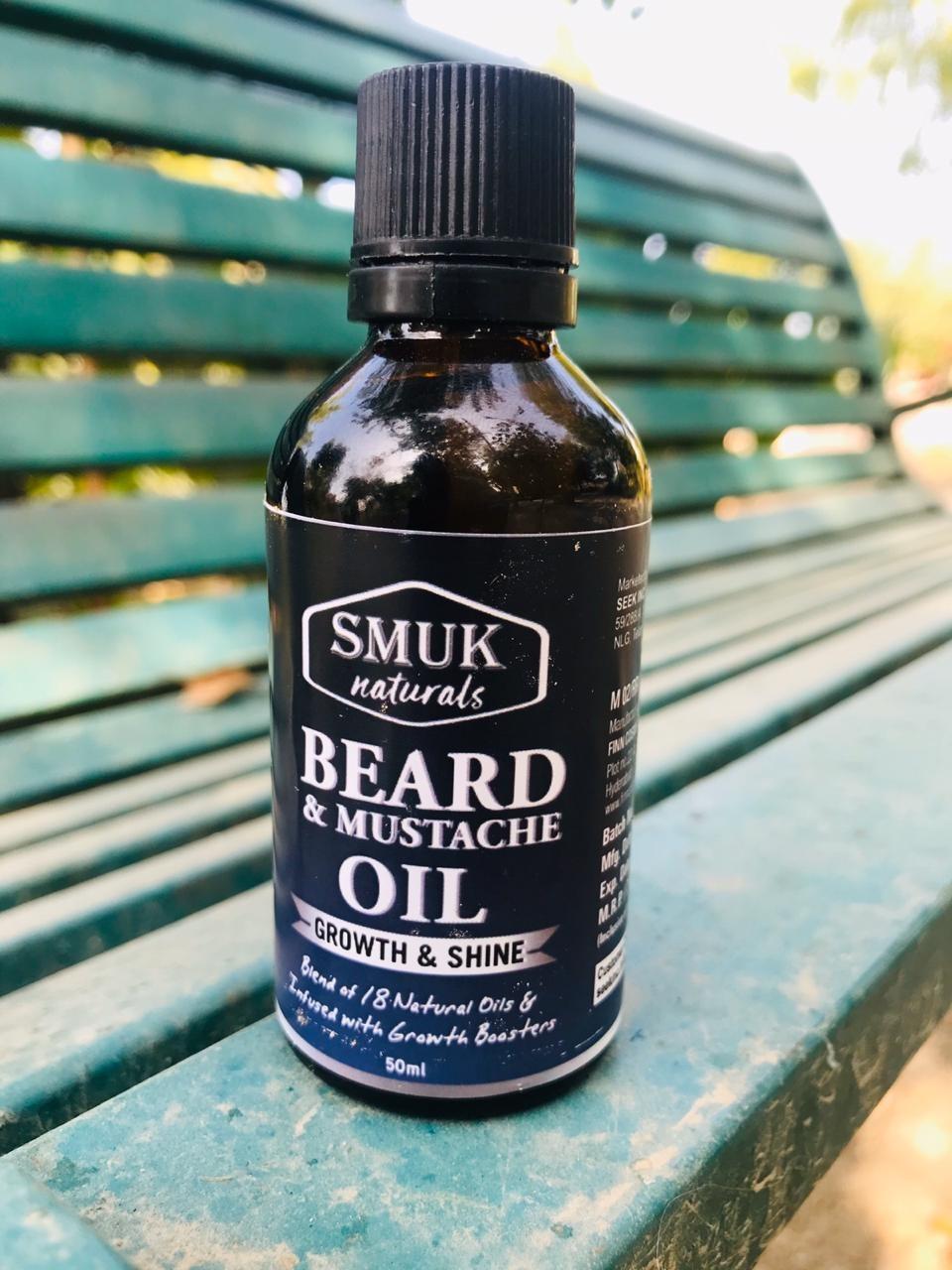 Buy Smuk Naturals Beard & Mustache Oil - 50ml Online at Low Prices in ...