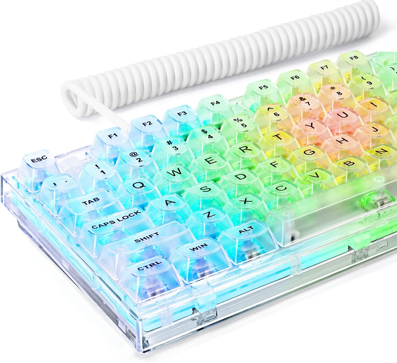 ATTACK SHARK X75 Transparent Gasket Hot Swappable Mechanical Keyboard ...