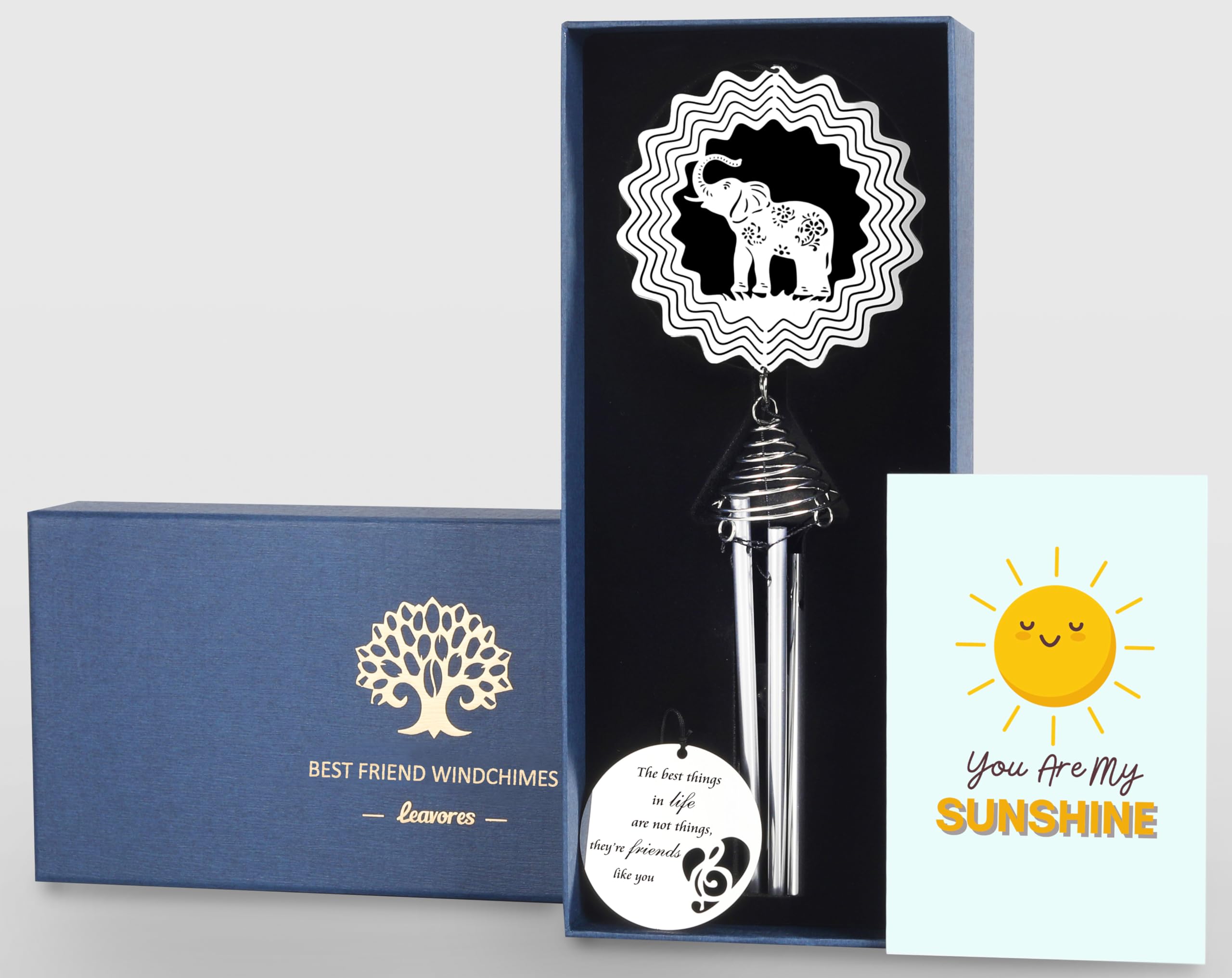 Amazon.com : Best Friend Wind Chime with Elephant Wind Spinner ...