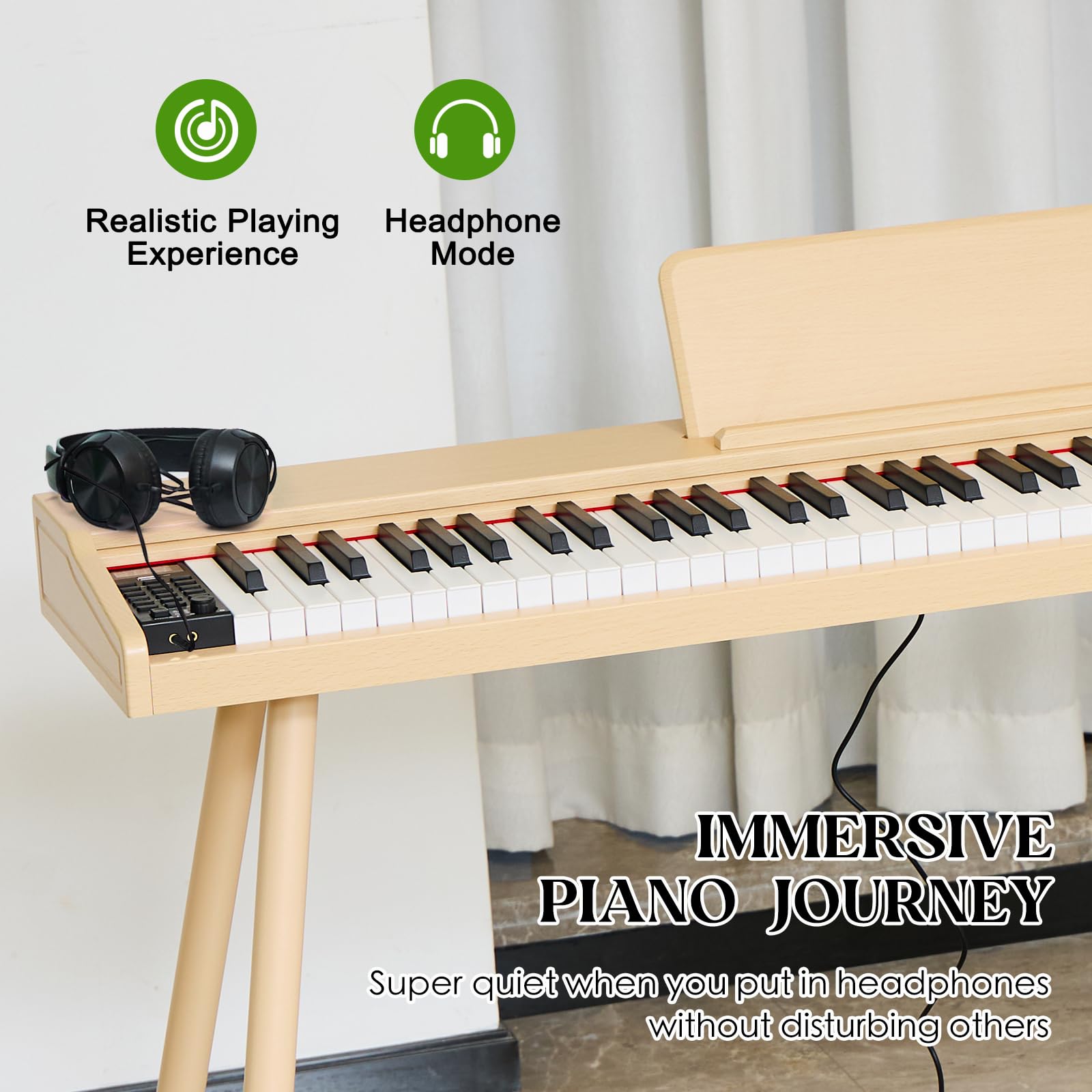 Snapklik.com : KUMENG Digital Piano 88 Key Semi Weighted Keyboard,Full ...