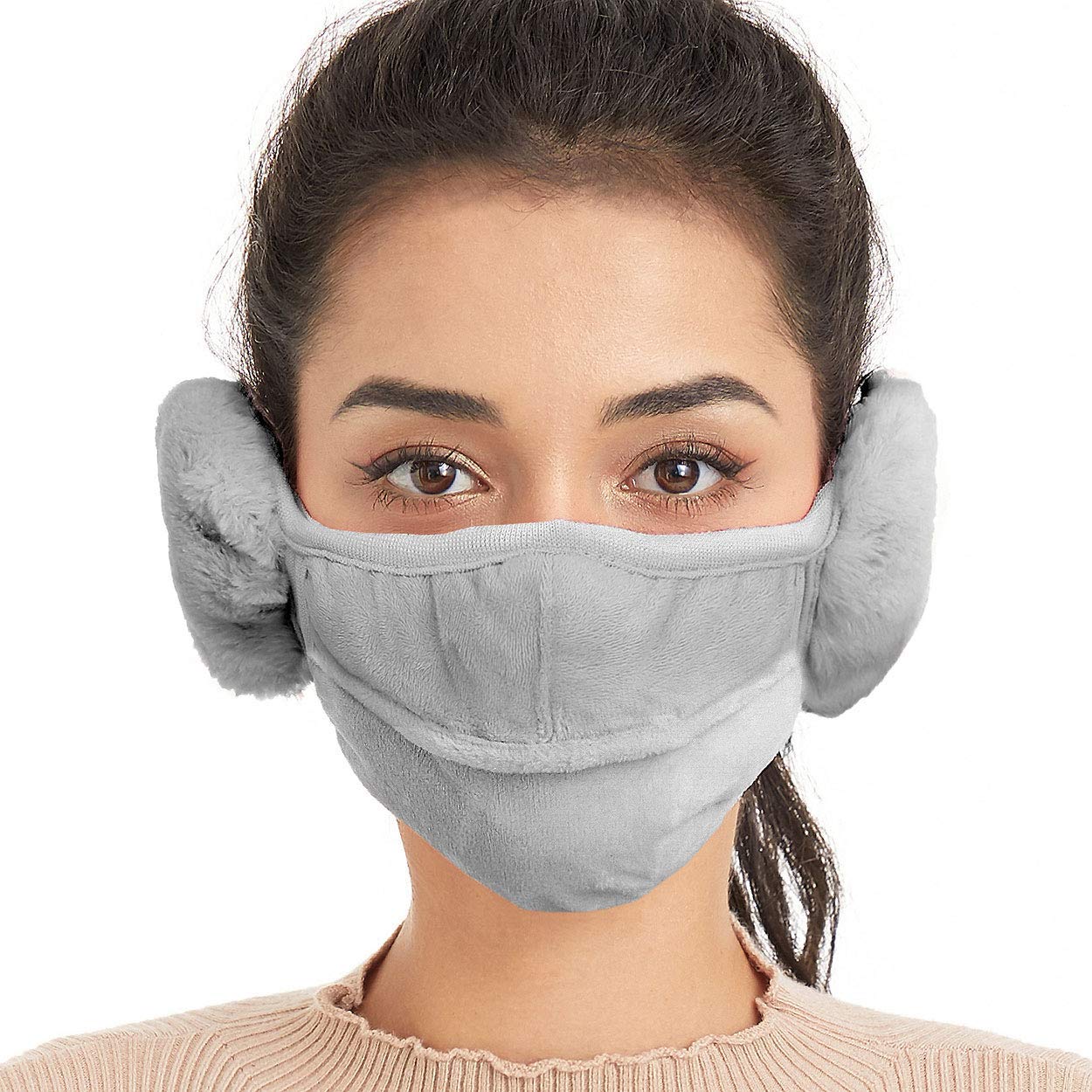 Amazon.com: Unisex Mouth Mask Warmer Cotton Fleece Earmuff Unisex ...