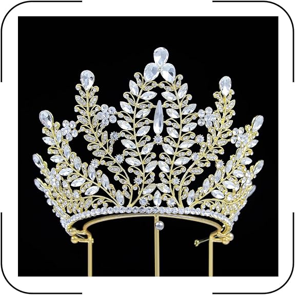 Amazon.com: Extra Large Tiaras 5.8" Tall Pageant Crowns for Women Clear ...