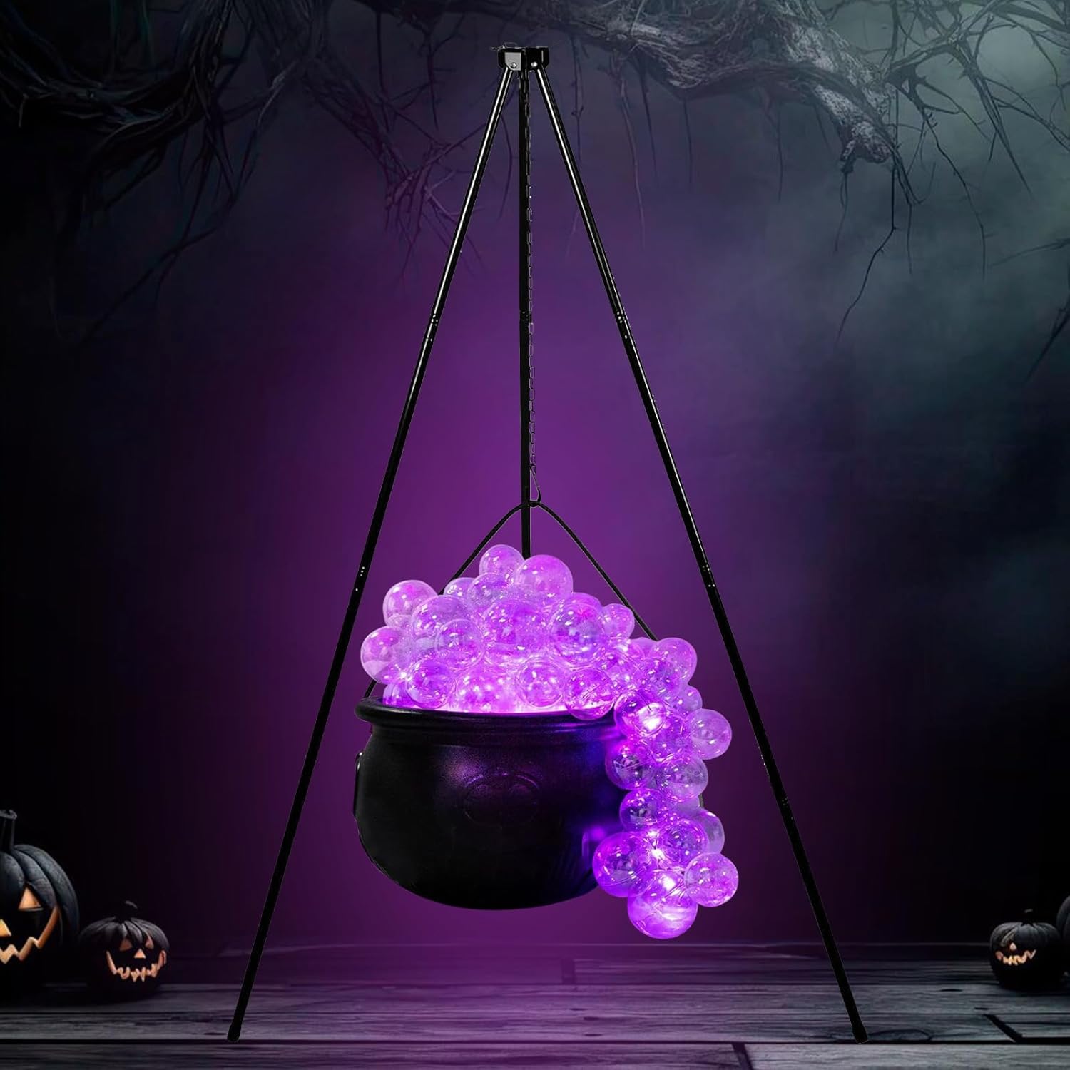 Amazon.com | Halloween Decoration Outdoor DIY Bubbling Witch's Cauldron Set-Halloween Party ...