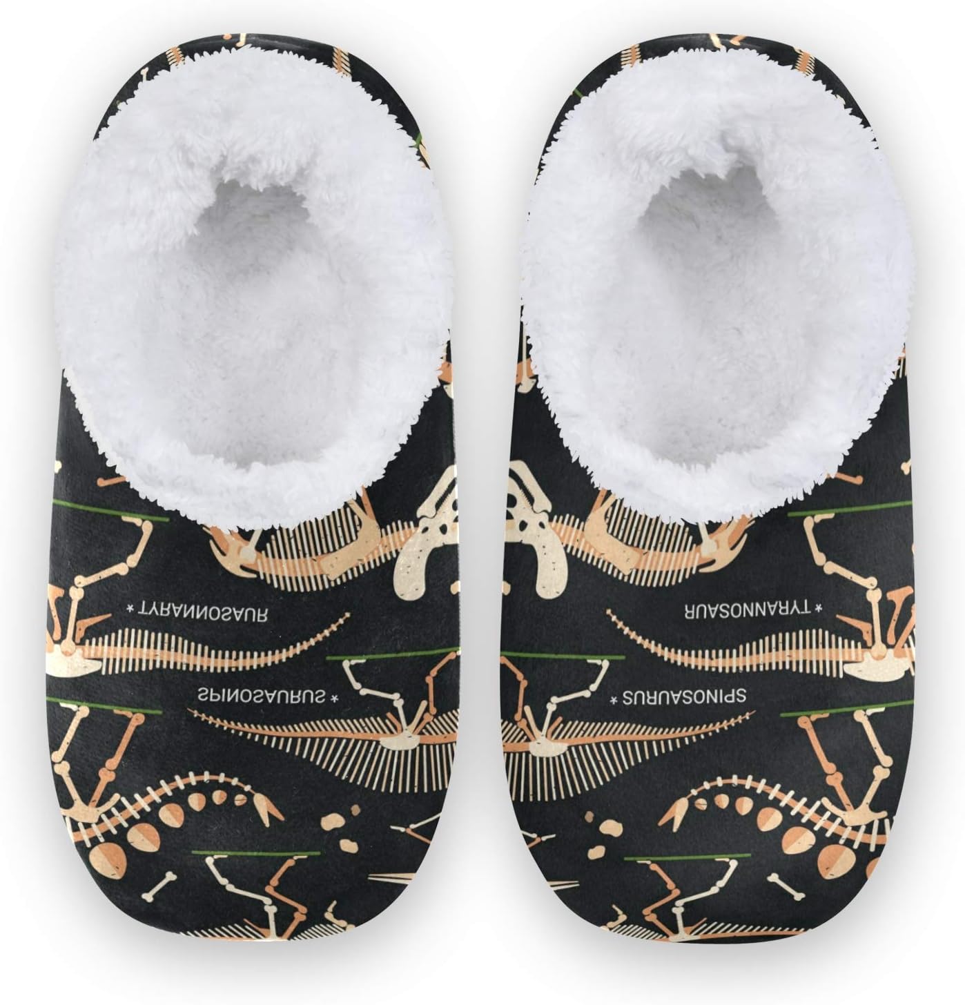 linomo Dinosaur Fossils Eggs Bone Skeleton Slippers for Women, Womens ...