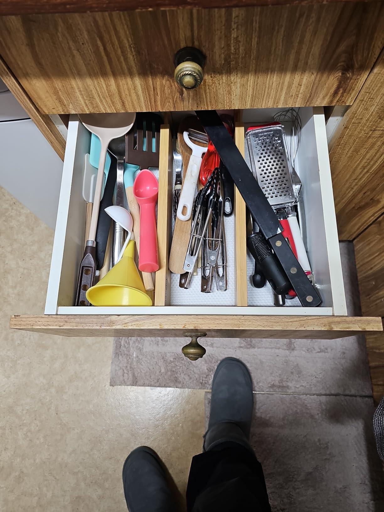 ANTOWIN Bamboo Drawer Dividers Organizers(33-43cm), Drawer Separators ...