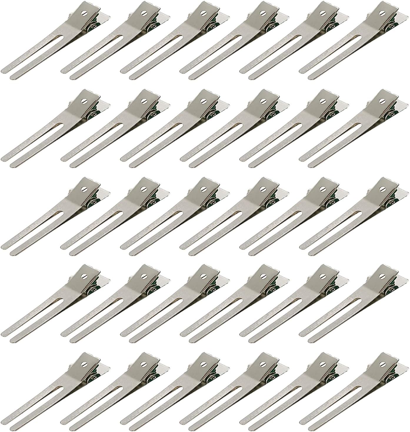 Amazon.com : 30 Pcs Hairdressing Double Prong Curl Clips 1.8" Curl ...