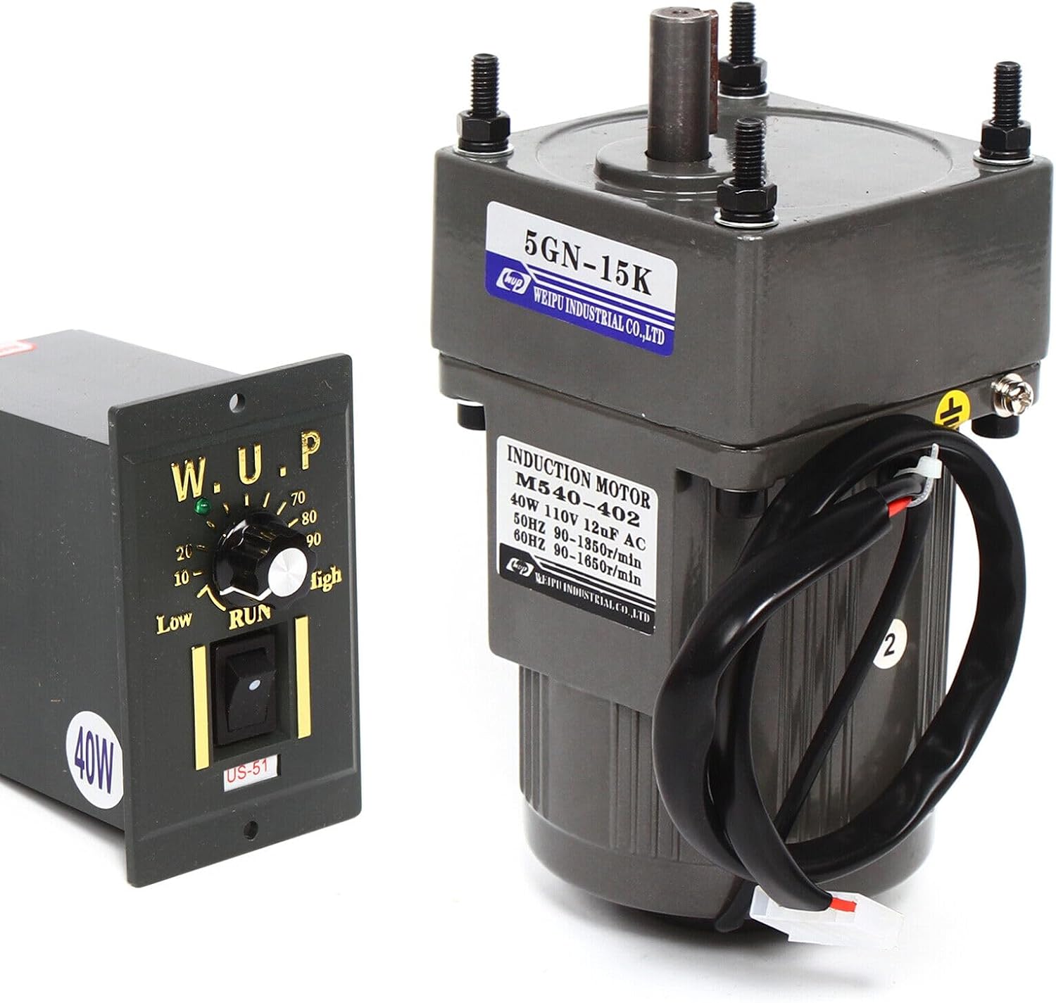 Gdrasuya10 40W AC Gear Motor Electric Motor Variable Speed Controller ...