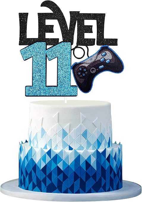 Amazon.com: Level 11 Game Birthday Cake Topper - Video Game Boy's 11th ...