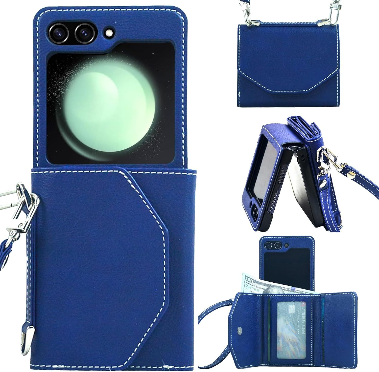 Amazon.com: YQODSZ for Samsung Galaxy Z Flip 5 Wallet Case with Hard ...