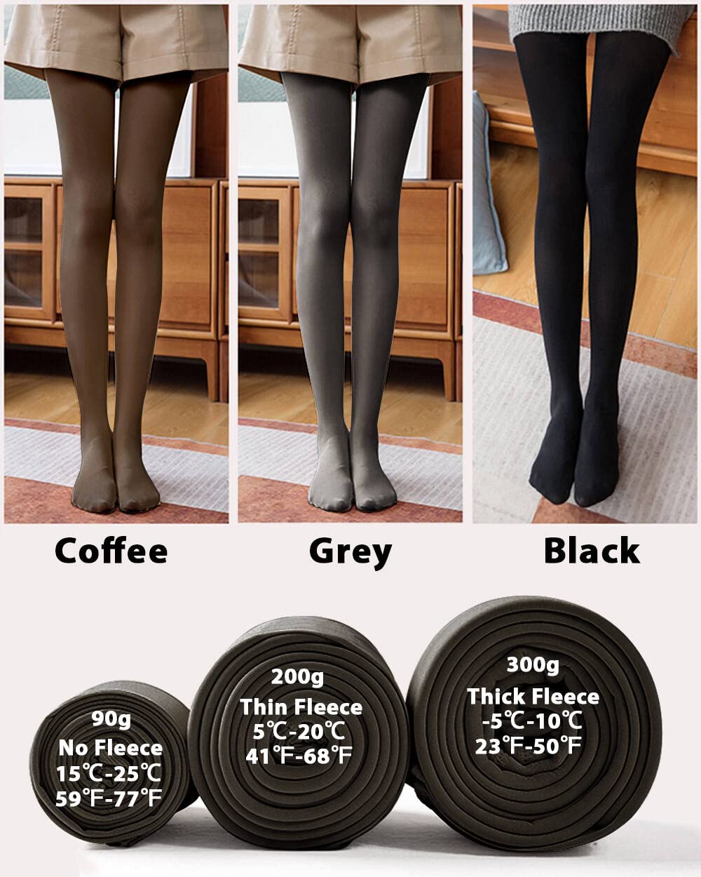 Snapklik.com : Women Fleece Lined Tights Fake Translucent Pantyhose ...