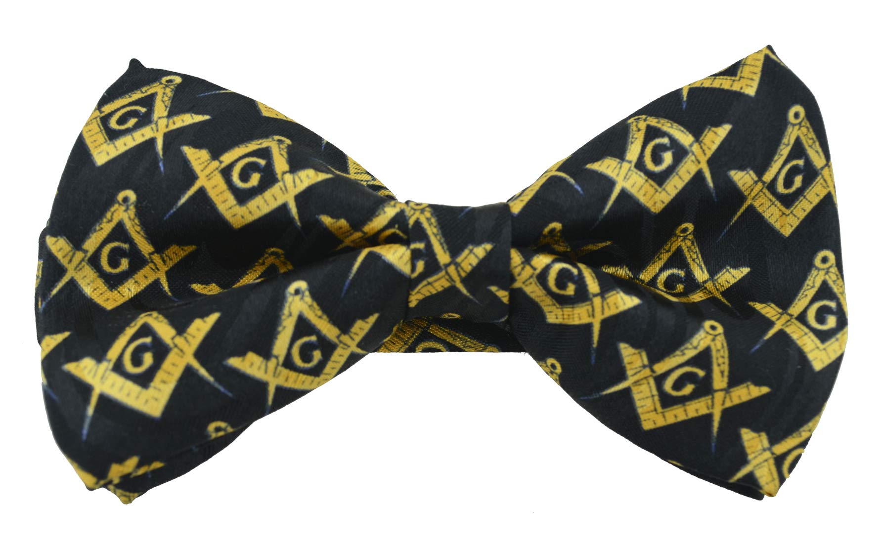 Freemason Lodge Attire - Pre-Tied Black Bow tie. Gold Compass & Square ...
