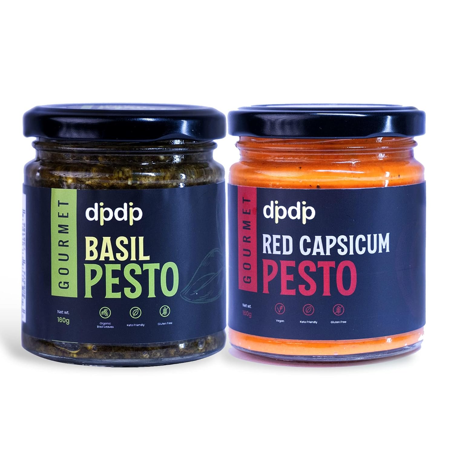 dipdip Italian Basil Pesto Sauce and Red Capsicum Pesto Sauce, Homemade & Organic, Ready to Eat ...