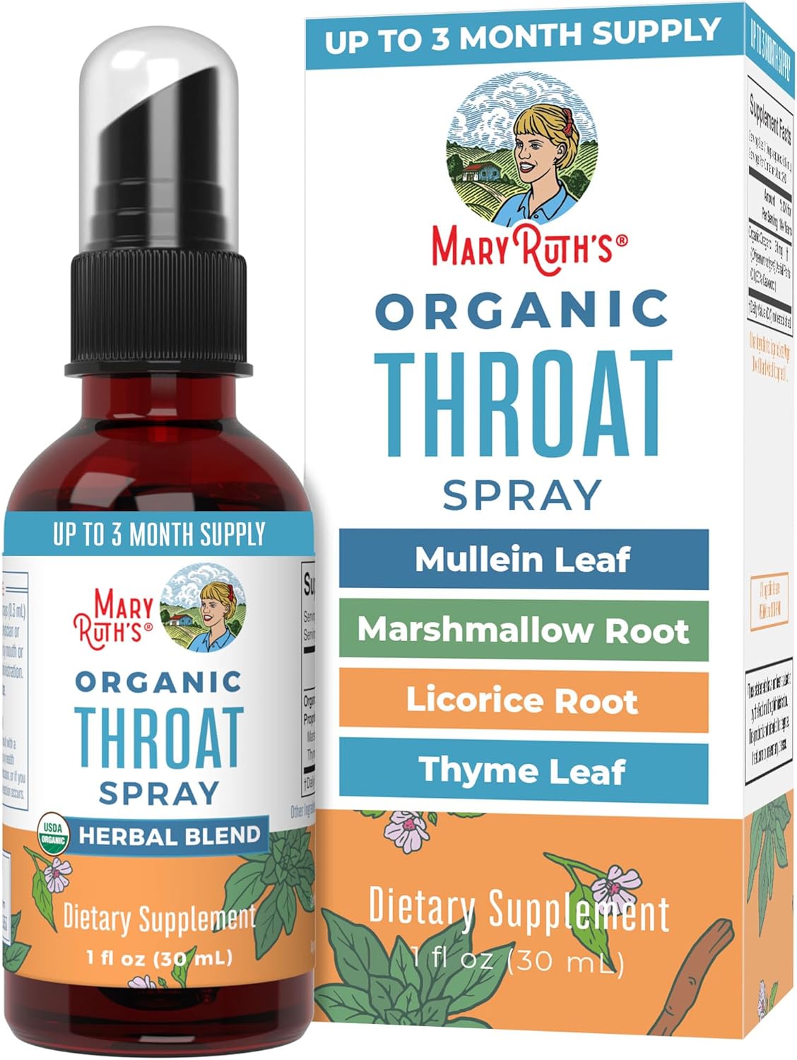 Amazon.com: MaryRuth Organics USDA Organic Throat Spray with Mullein ...