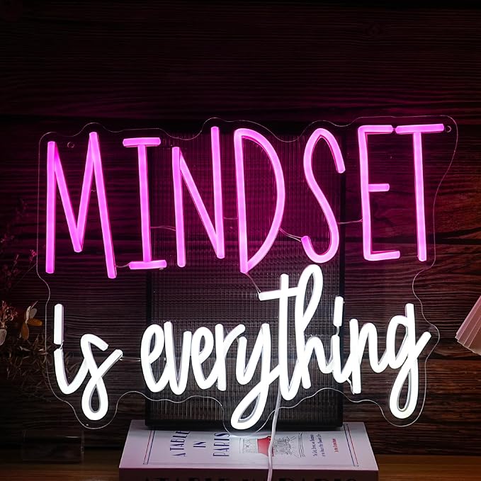 BNEMCEZH Mindset is Everything Neon Sign Dimmable Inspirational LED ...