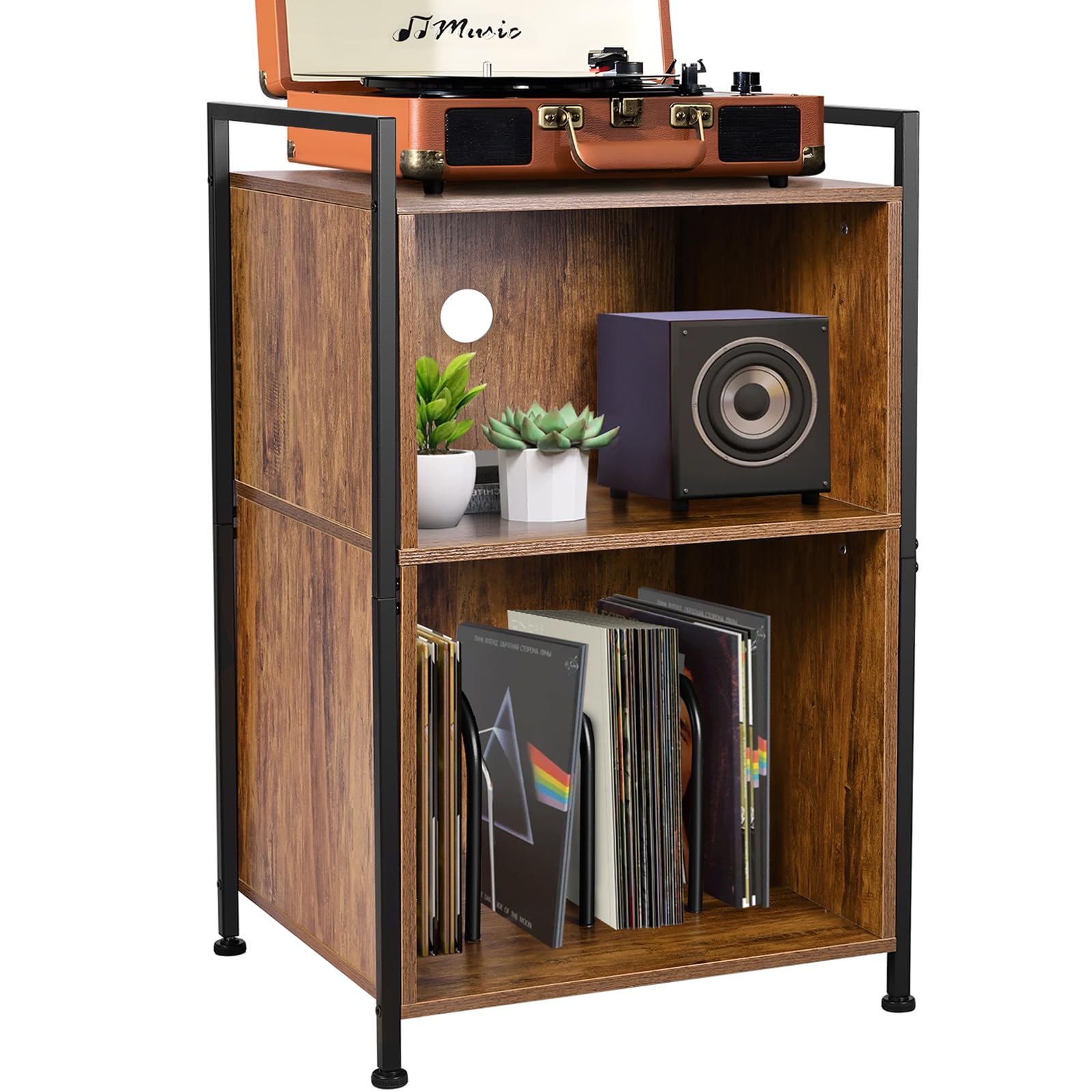 Snapklik.com : BOEASTER Record Player Stand, Large 3-Tier Turntable Stand