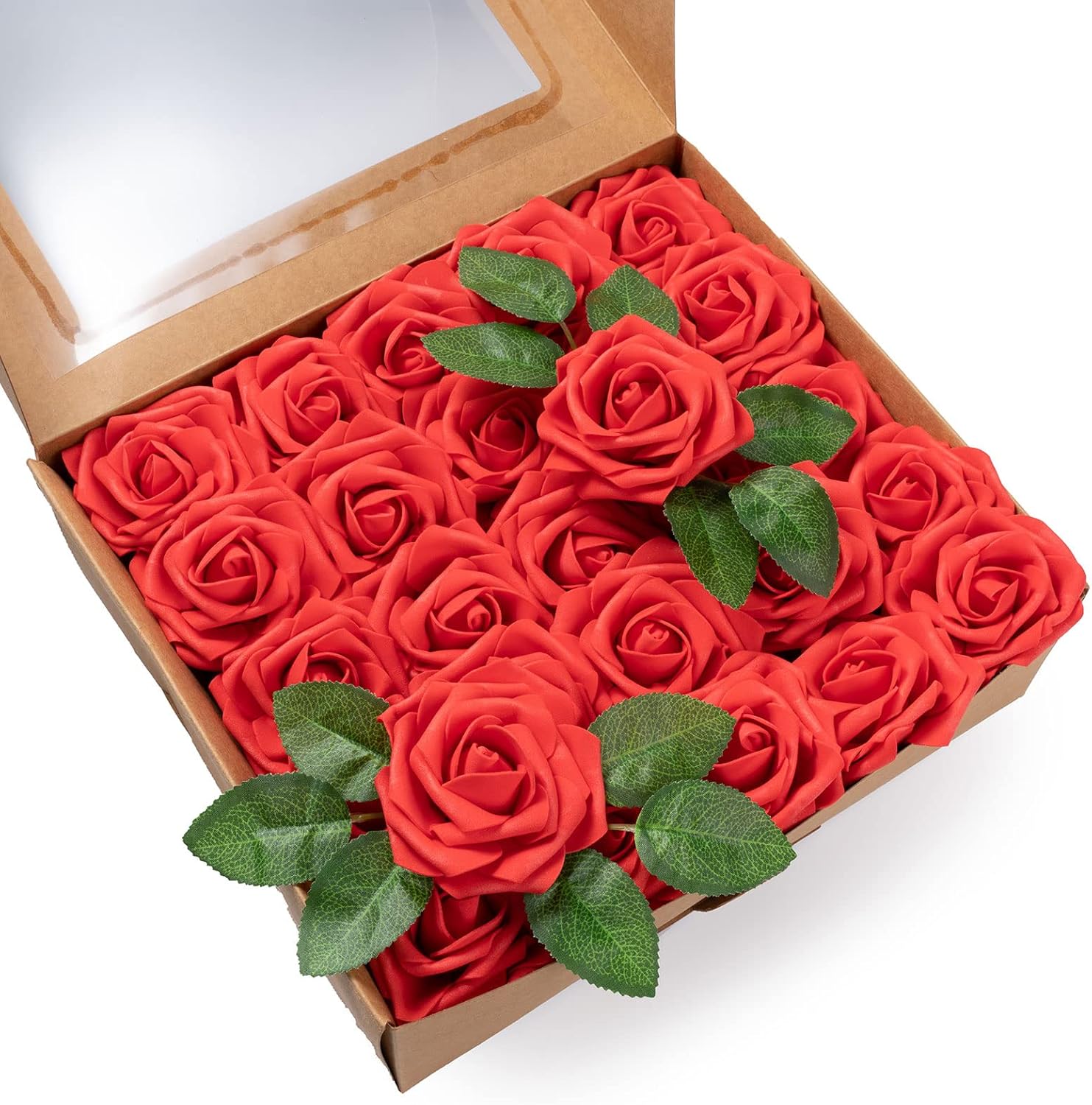 Amazon.com: DFAF Realistic Artificial Rose Flowers with Gift Box, Roses ...