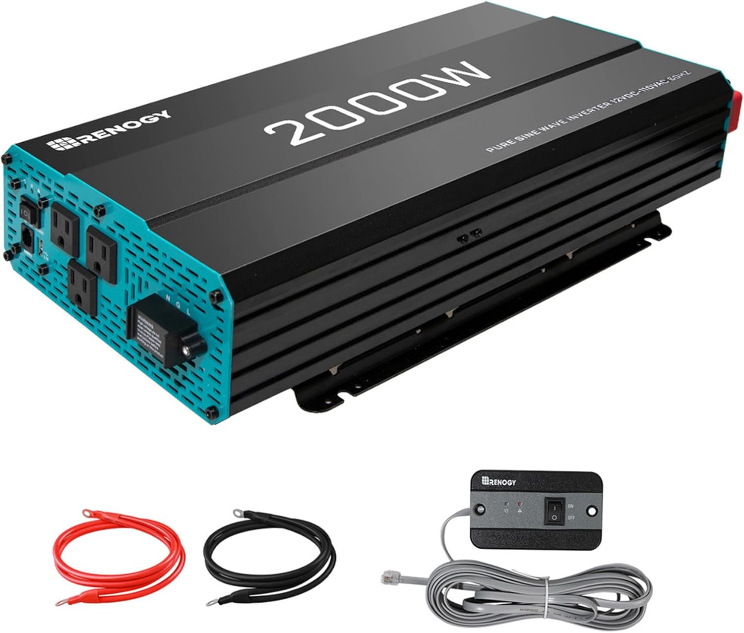 Amazon.com: Renogy 2000W Pure Sine Wave Inverter 12V DC to 120V AC ...
