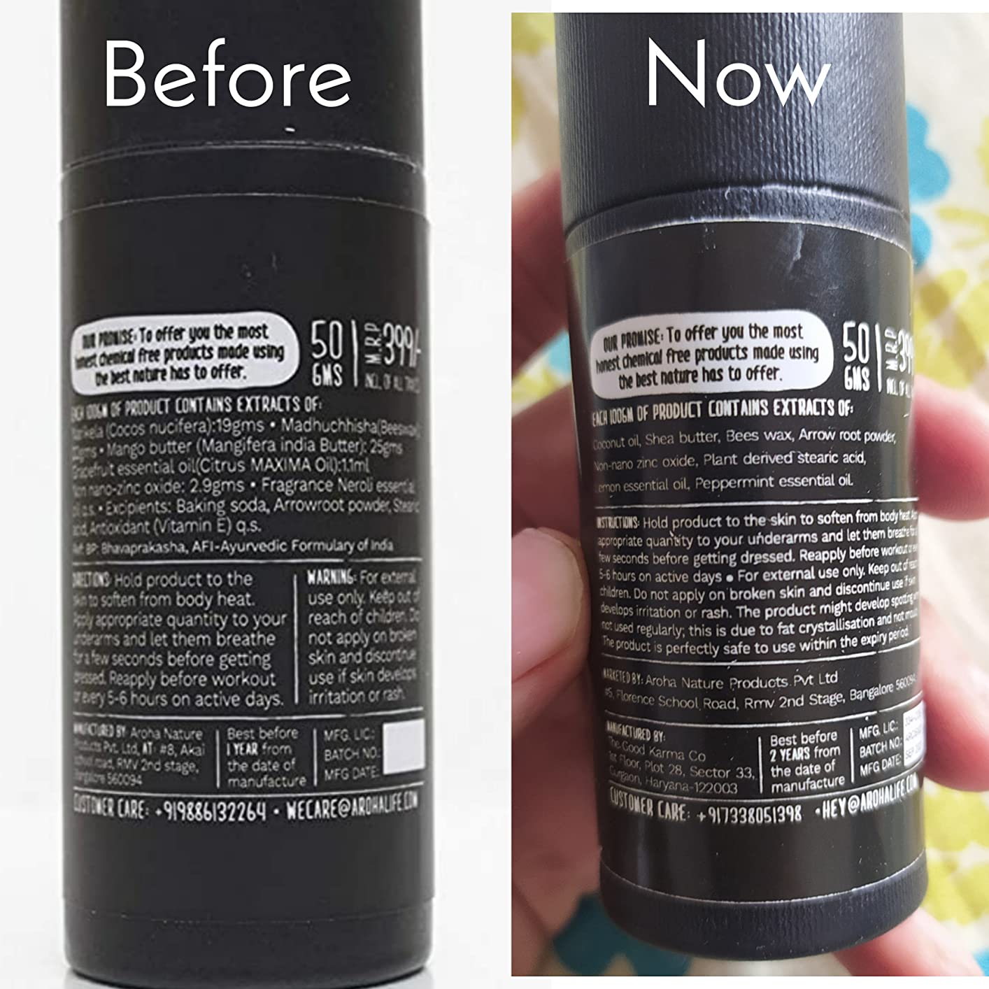 Buy Aroha Natural Deodorant Floral Fragrance Biodegradable Paper ...