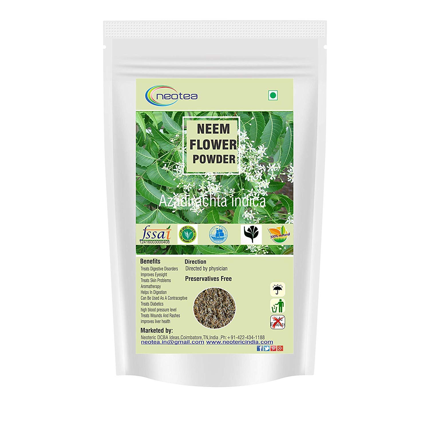 Neotea Neem Flower / Veppam Poo Powder, 400G : Amazon.in: Grocery ...