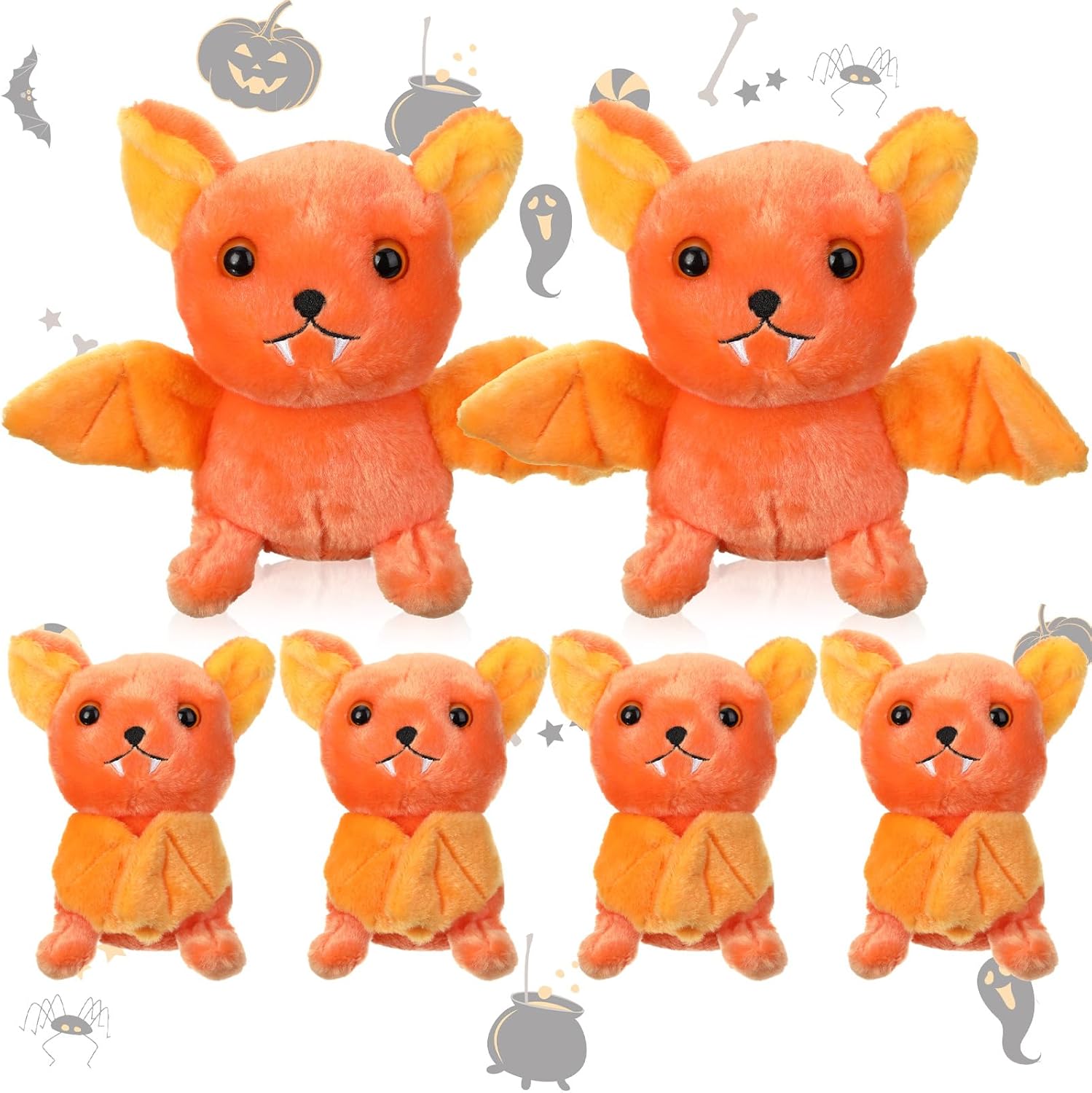 Amazon.com: Jenaai 6 Pcs Halloween Bat Plush Stuffed Animals Gifts 5 ...