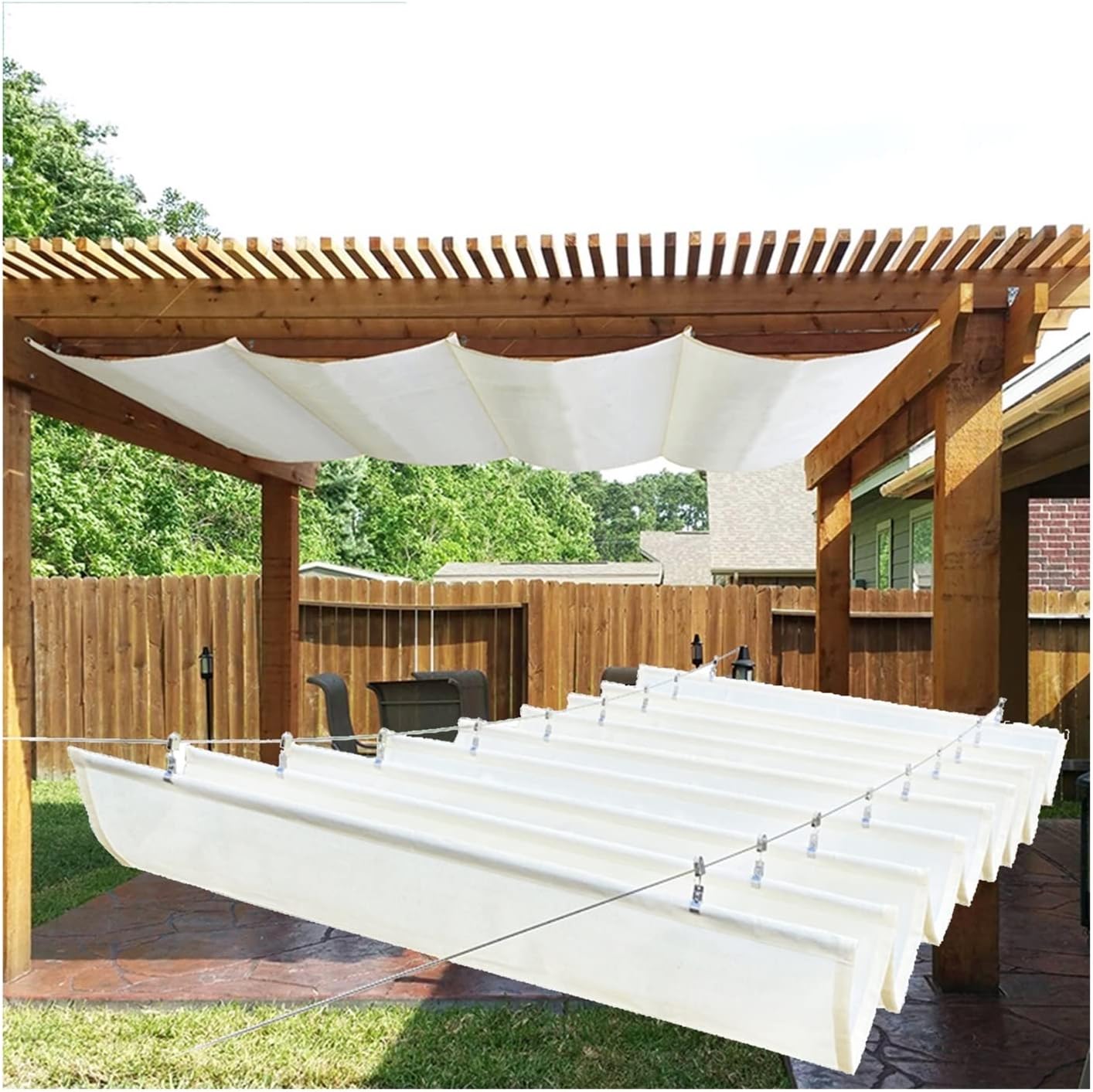 Amazon.com: XUEHONG001 Outdoor Wave Shade Sails, Retractable Wave ...