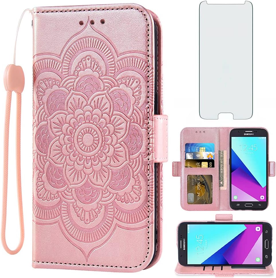 Amazon.com: Leather Wallet Phone Case for Samsung Galaxy J3 V/J 3 2016 ...