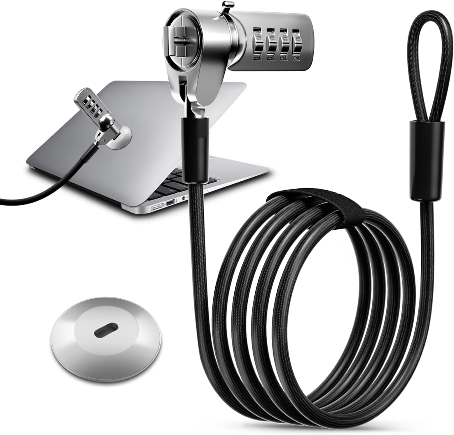 Amazon.com: Sendt 10 Foot Black Notebook/Laptop Keyed Lock Security ...