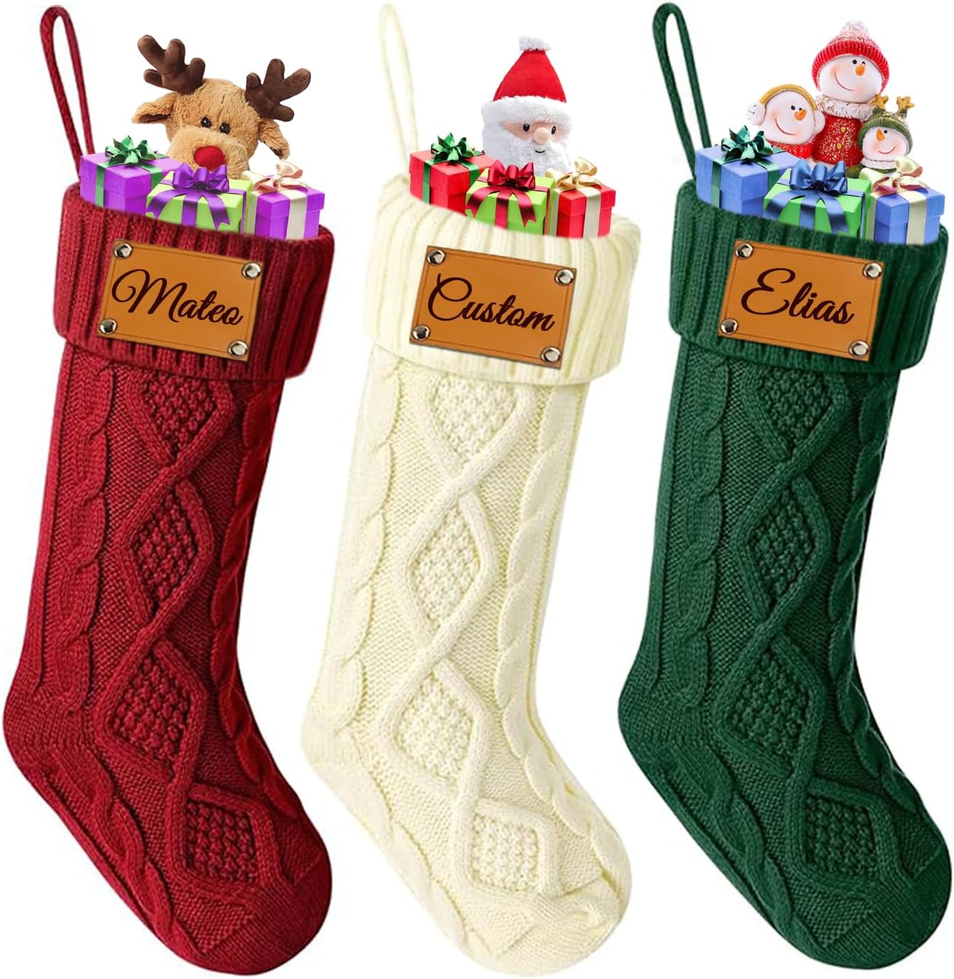 Amazon.com: RSQGT Personalized Christmas Stockings with Names - Custom ...