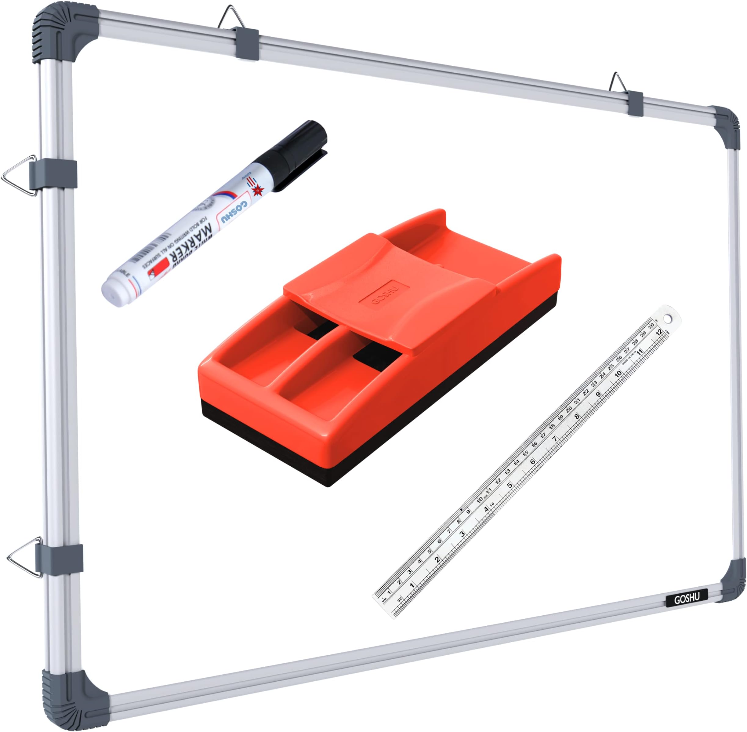 GOSHU Non Magnetic 2 feet x4 feet Double Sided Board Whiteboard ...