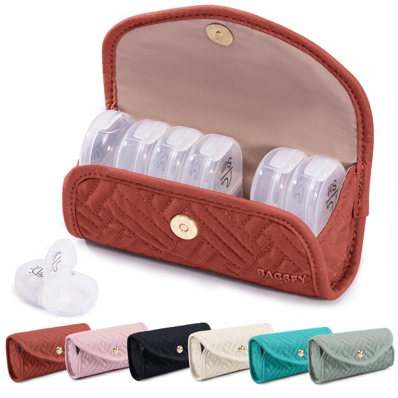 Amazon.com: BAGSFY Weekly Pill Organizer 2 Times a Day in a Cute Fabric ...