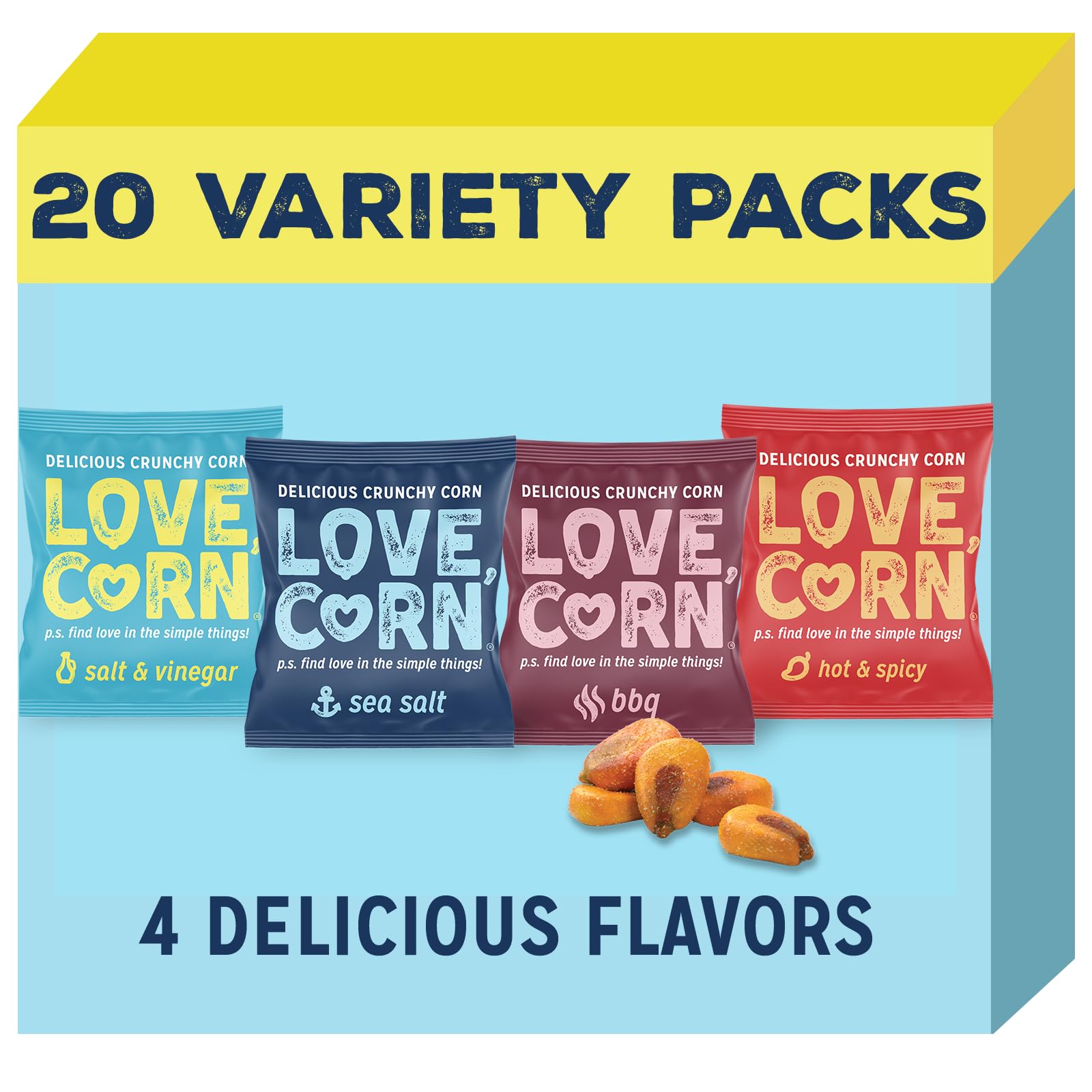 Buy Love CornFab Four - Sea Salt, BBQ, Salt & Vinegar, Hot Spicy 0.7oz ...
