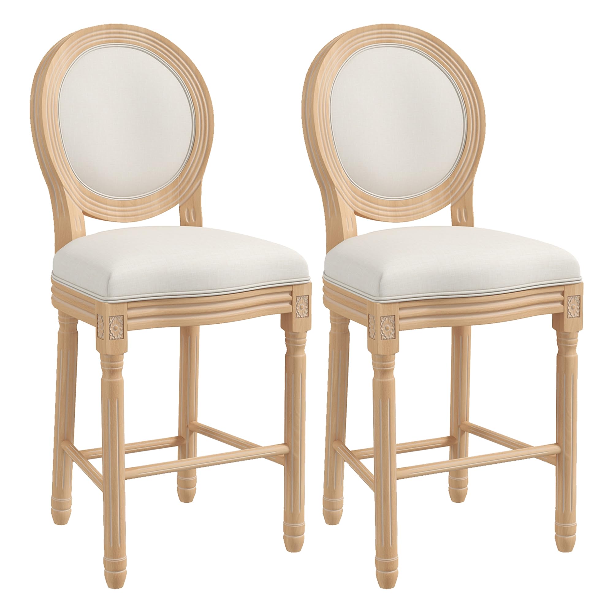 Amazon.com: civama French Country Bar Stool Set of 2, Counter Height ...