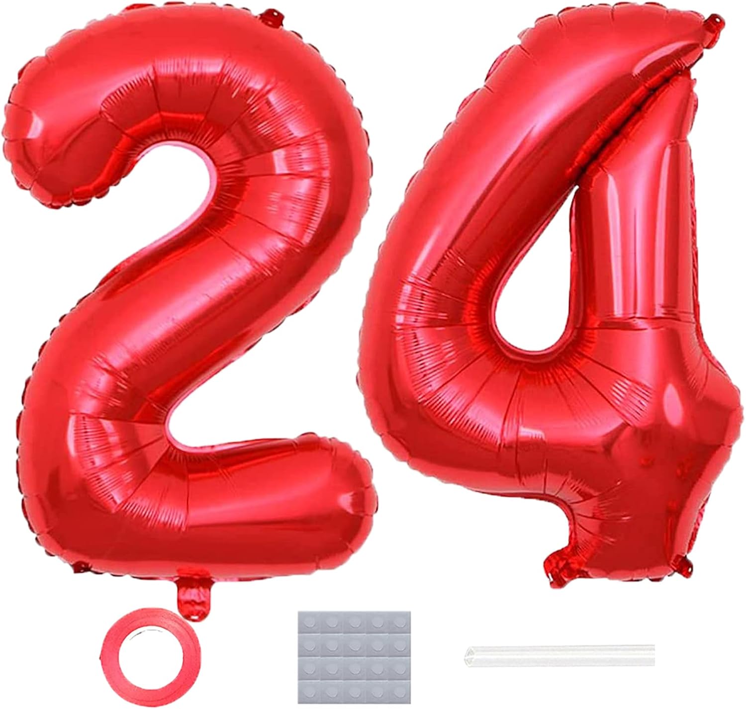 Amazon.com: DUXUANT Red 24 Number Balloons 40 inch Jumbo Foil Balloons ...