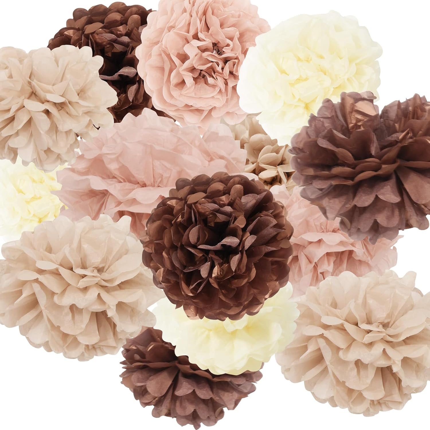 Amazon.com: Kiwayo Rose Gold & Pink Tissue Paper Pom Poms Flowers ...