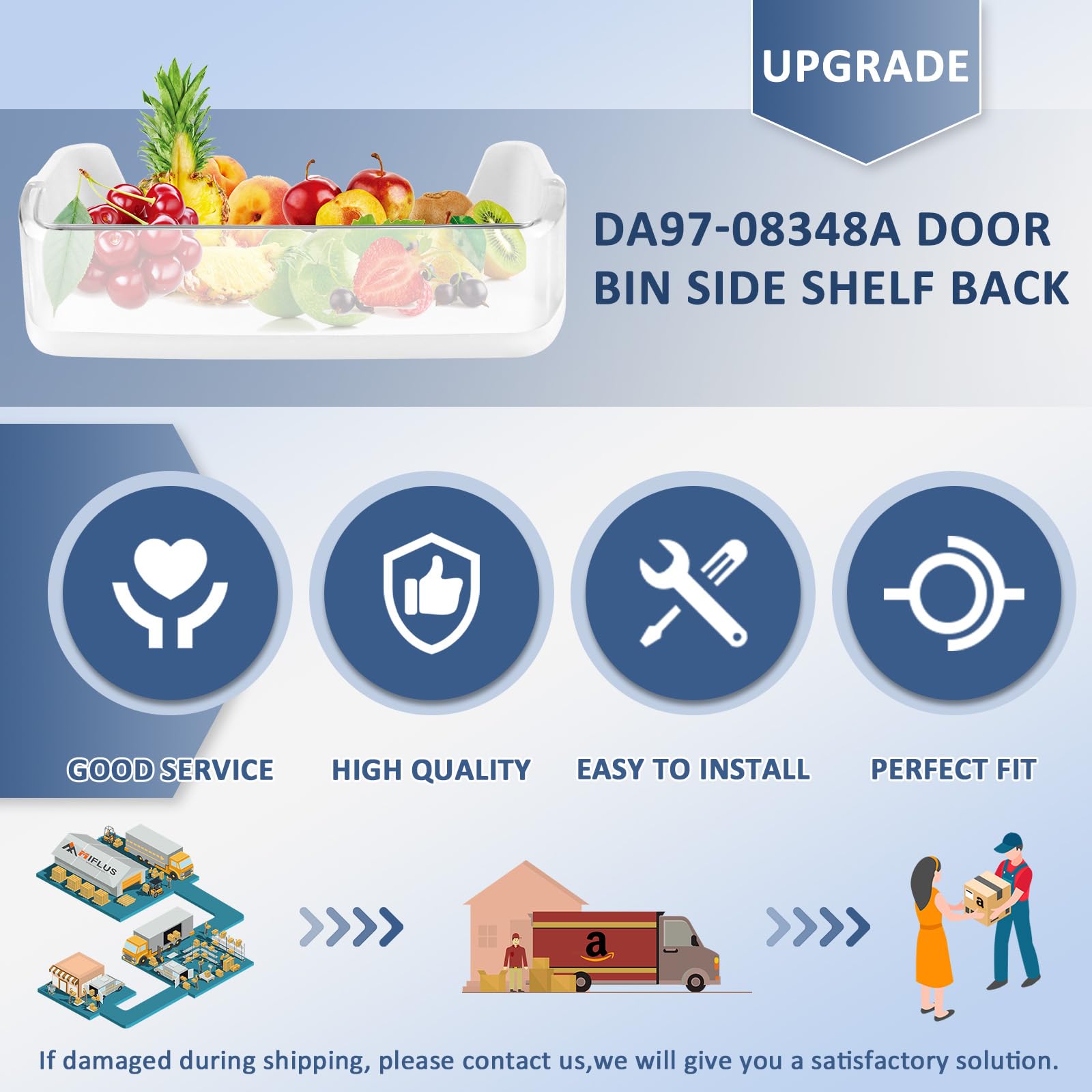 Refrigerator Door Shelf Bin DA97-08348A(Right Side) Compatible for Sam ...