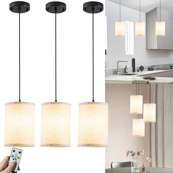 Battery Operated Pendant Light Remote Control,Wireless Hanging Lamp Non ...