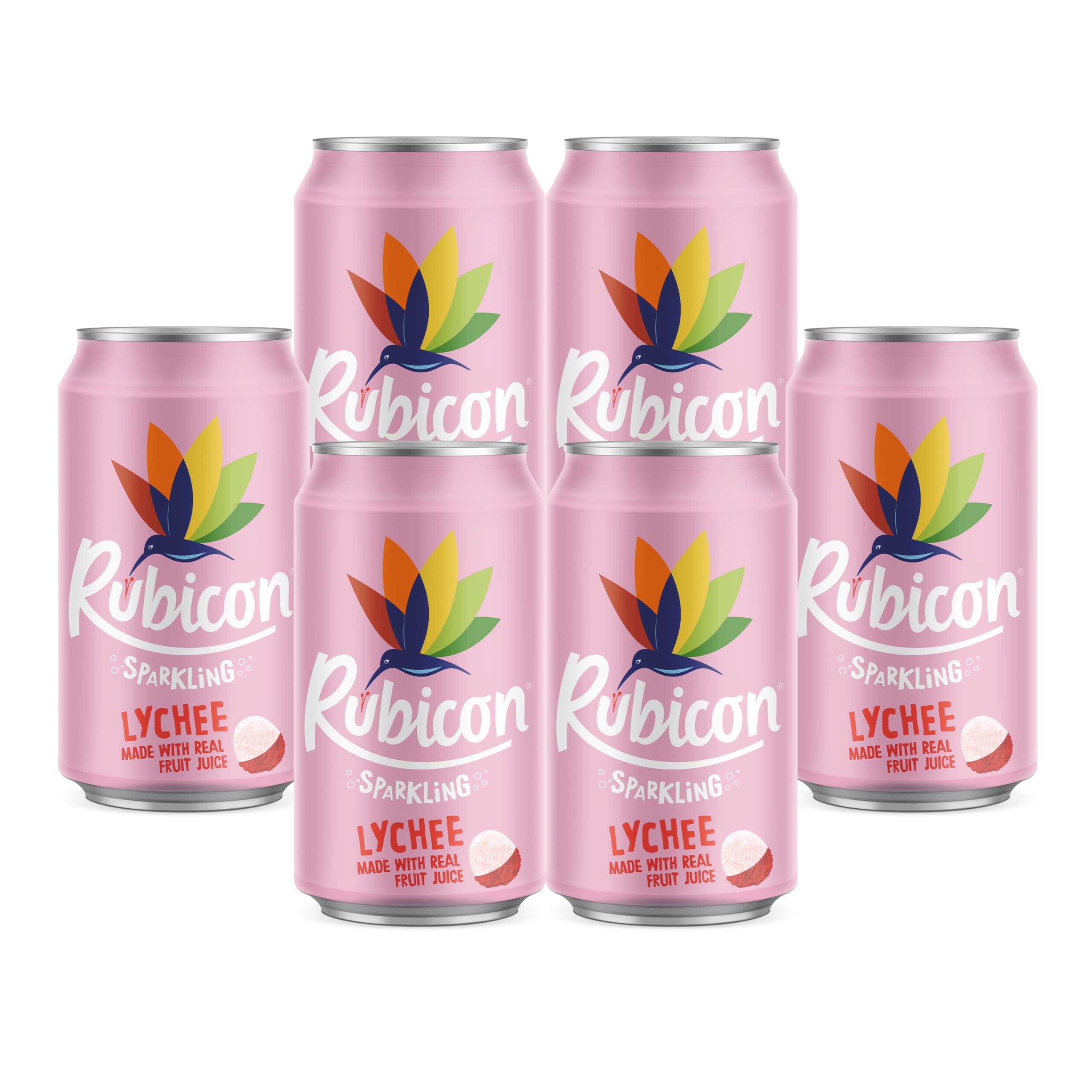 Buy Rubicon Lychee Sparkling Fruit Juice, 6 x 330 ml | Made with Real ...