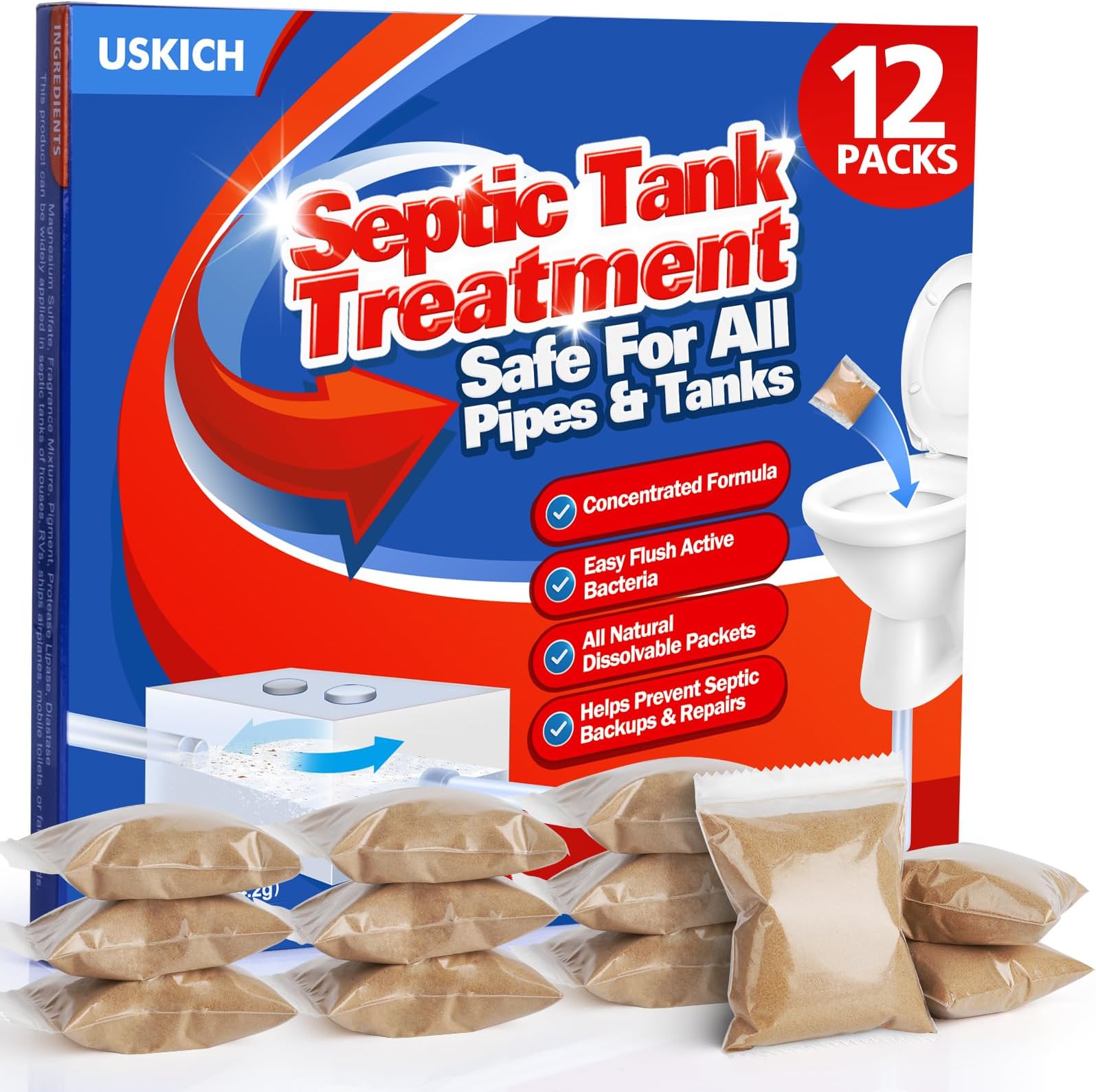 Amazon.com: Septic Tank Treatment Pods - 12 Pcs for 1-Year Supply ...