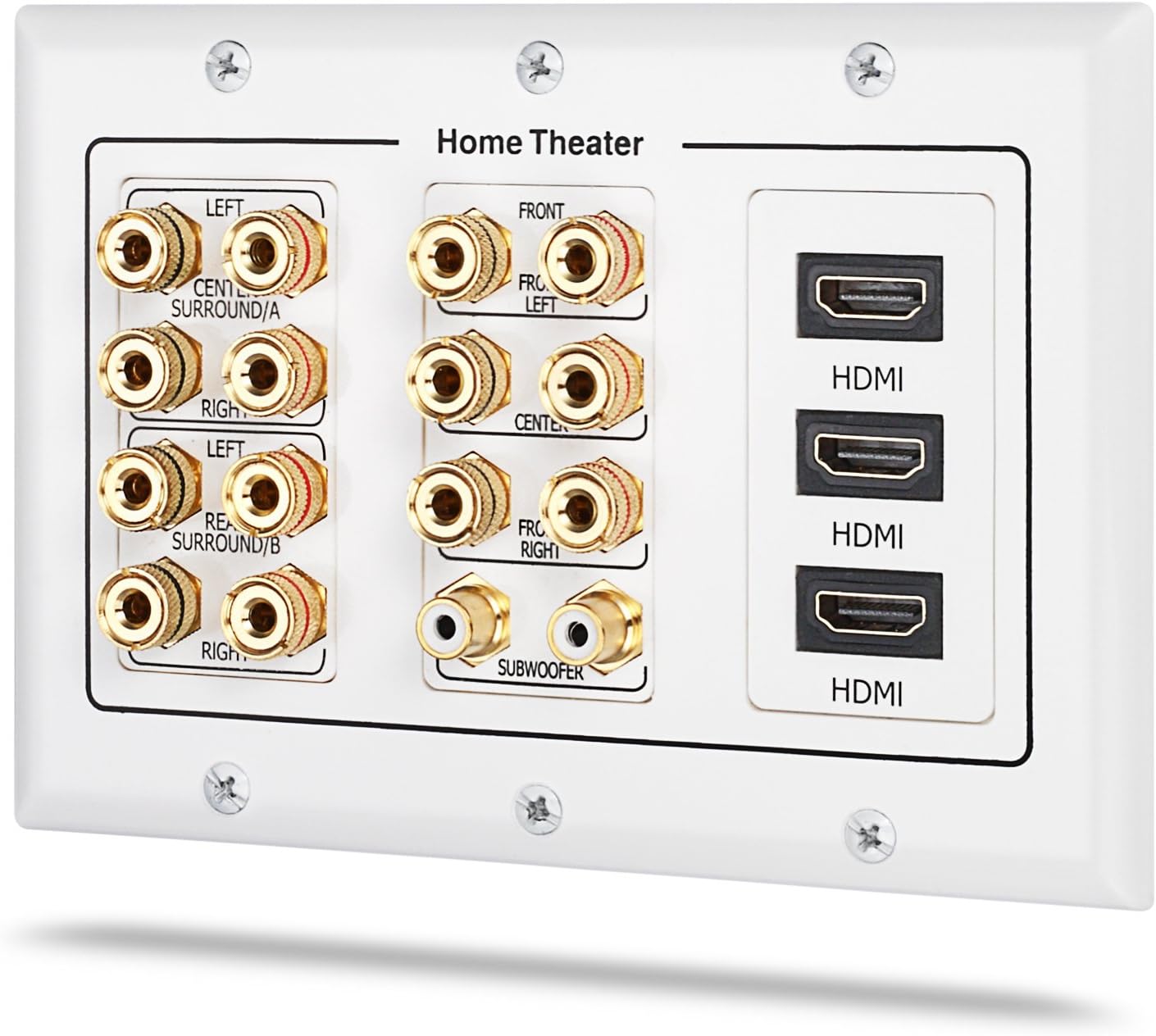 3 Gang Wall Plate, Fosmon (3-Gang 7.2 Surround Sound Distribution) Home ...