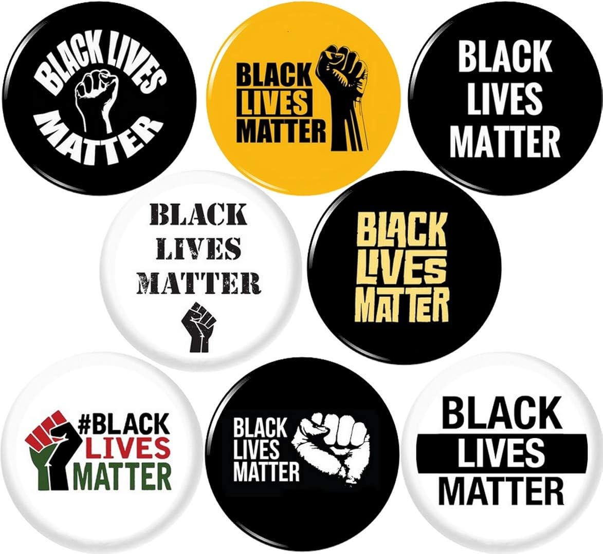 Amazon.com: Panic Buttons BLACK LIVES MATTER 8 NEW 1 Inch (25mm) Set of ...
