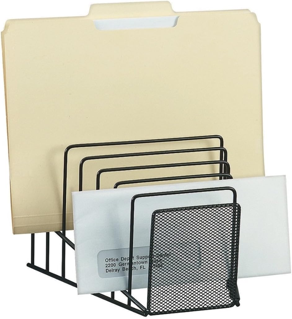 Amazon.com: 1InTheOffice Incline Desktop File Sorter, Black Wire Mesh ...