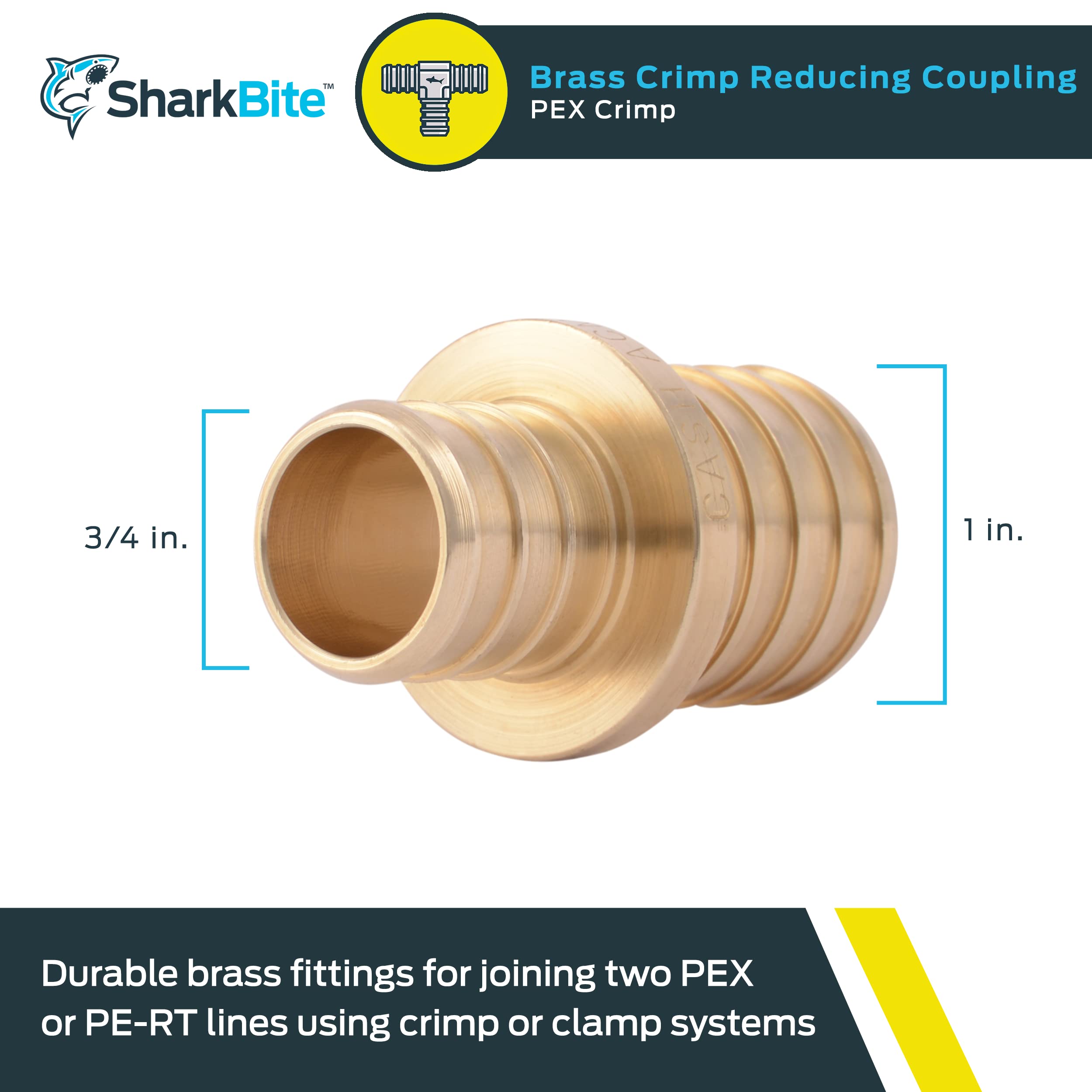 Snapklik.com : SharkBite 3/4 X 1 Inch Crimp Reducing Coupling