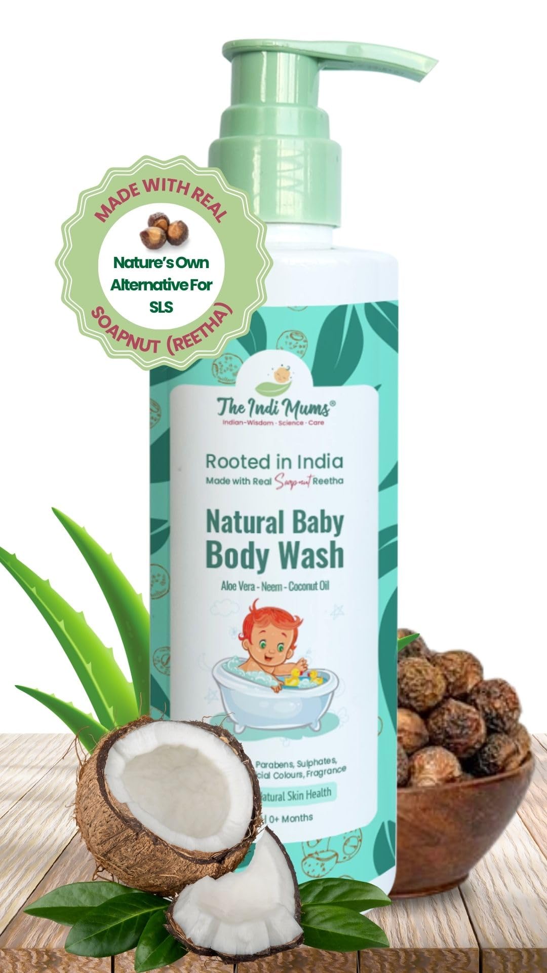 Buy The Indi Mums Reetha-Based Natural Baby Body Wash - Protects ...