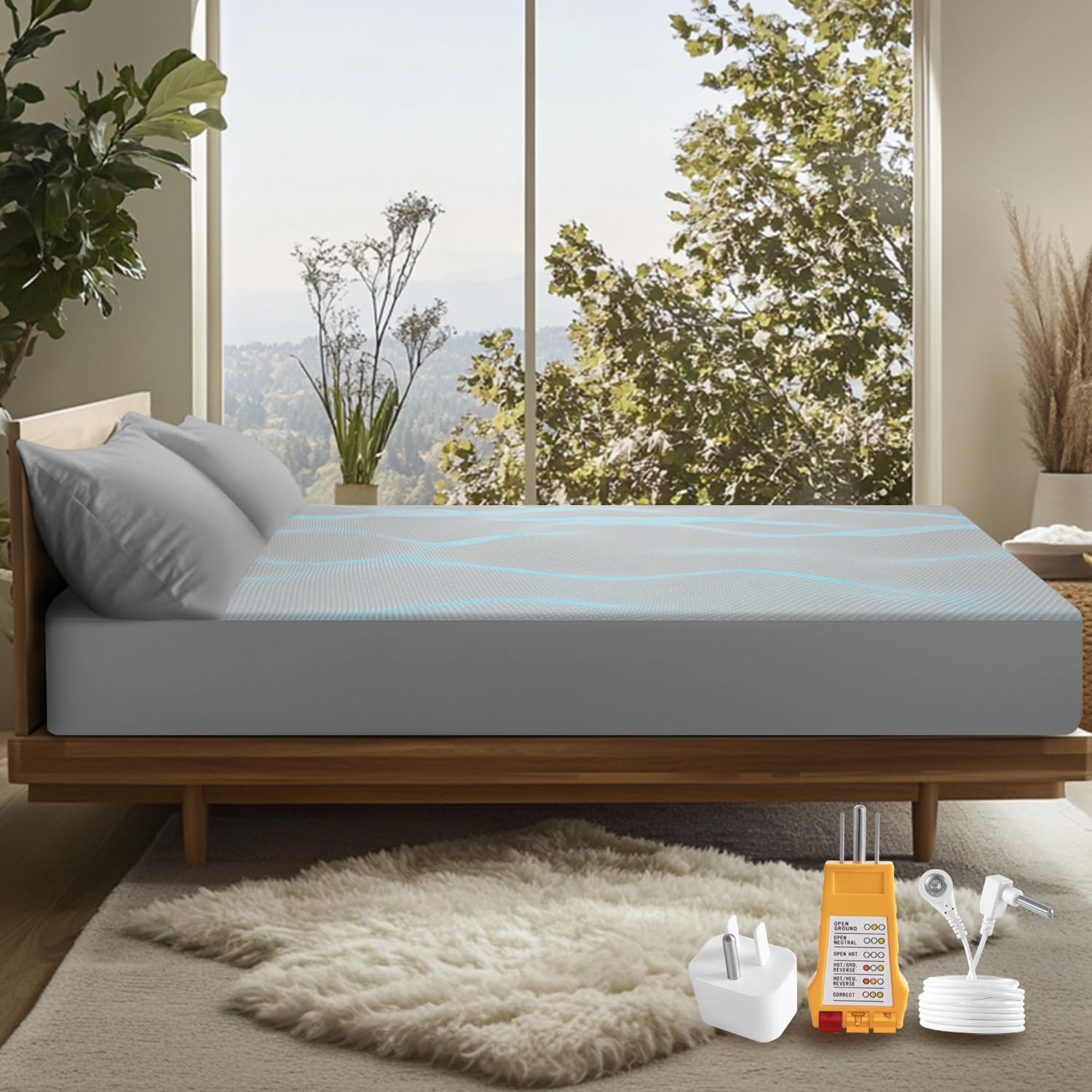 Amazon.com: Grounding Fitted Sheets,10% Pure Silver Fiber and 90% Ultra ...