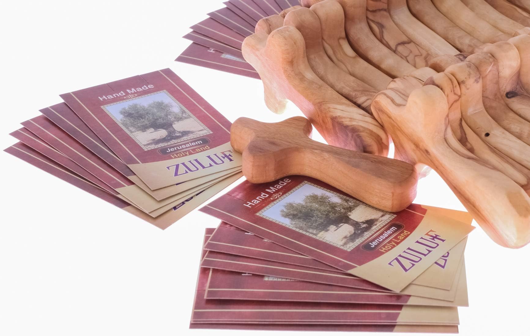 Amazon.com: 4" Hand Held Olive Wood Clinging Cross from Bethlehem in ...