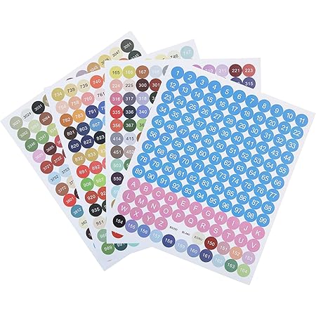 Amazon.com : Color Number Stickers, Diamond Dot Number Stickers 447 ...