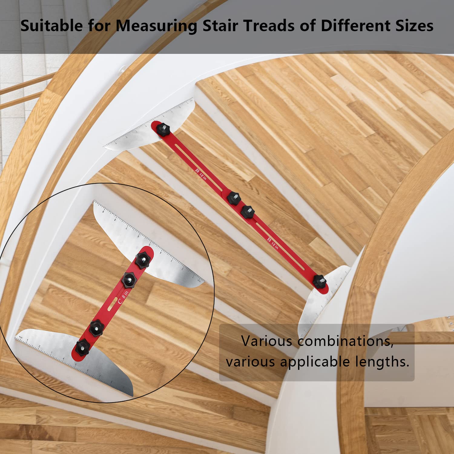 Buy Stair Tread Template Tool, Kingson Stainless Steel Stair Measuring ...