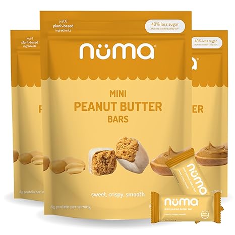 Amazon.com : Numa Foods Mini Peanut Butter Bars – Vegan, Low Sugar ...