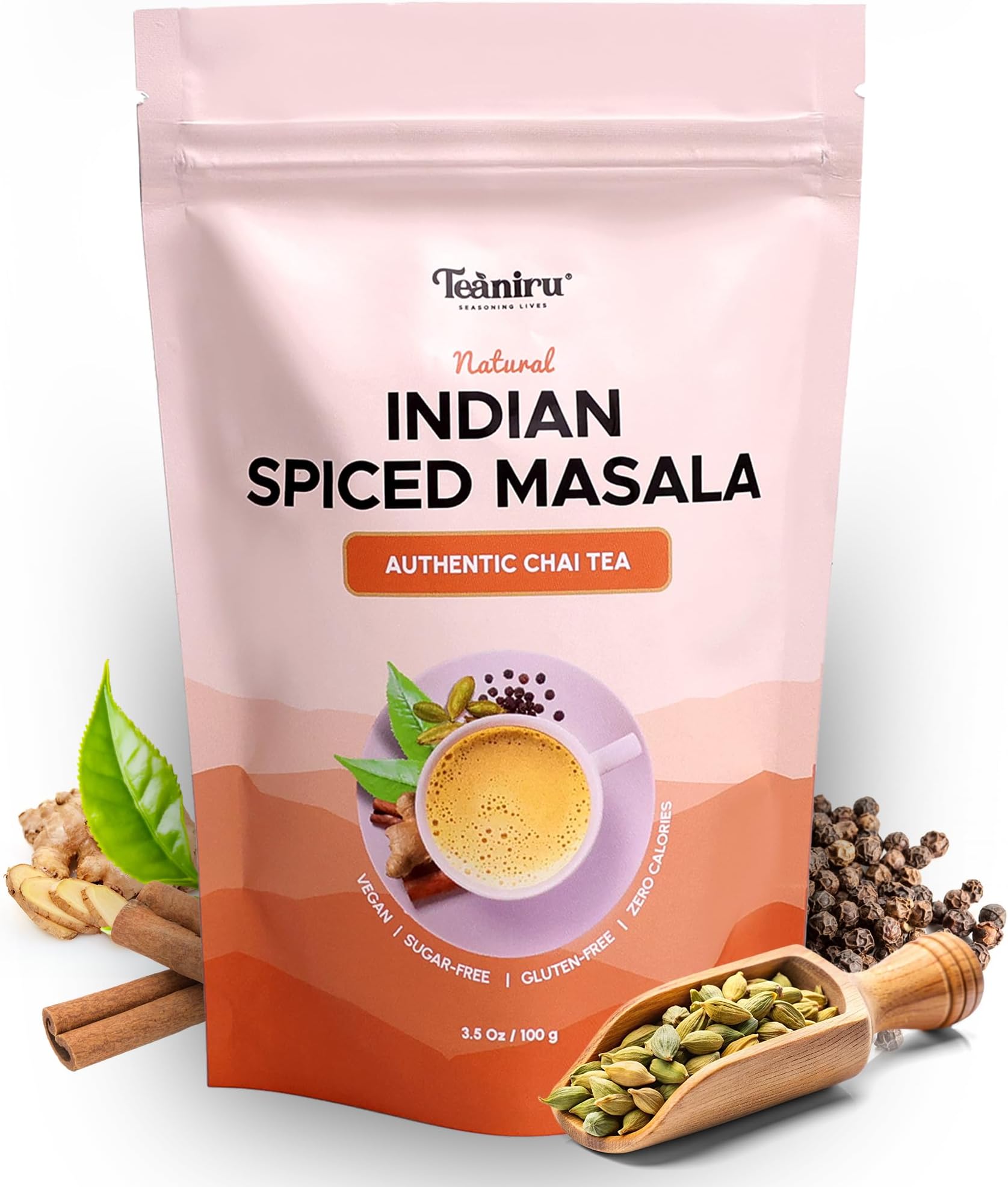 Amazon.com : Teaniru, Indian Spiced Masala Chai Tea - 100g | Masala ...